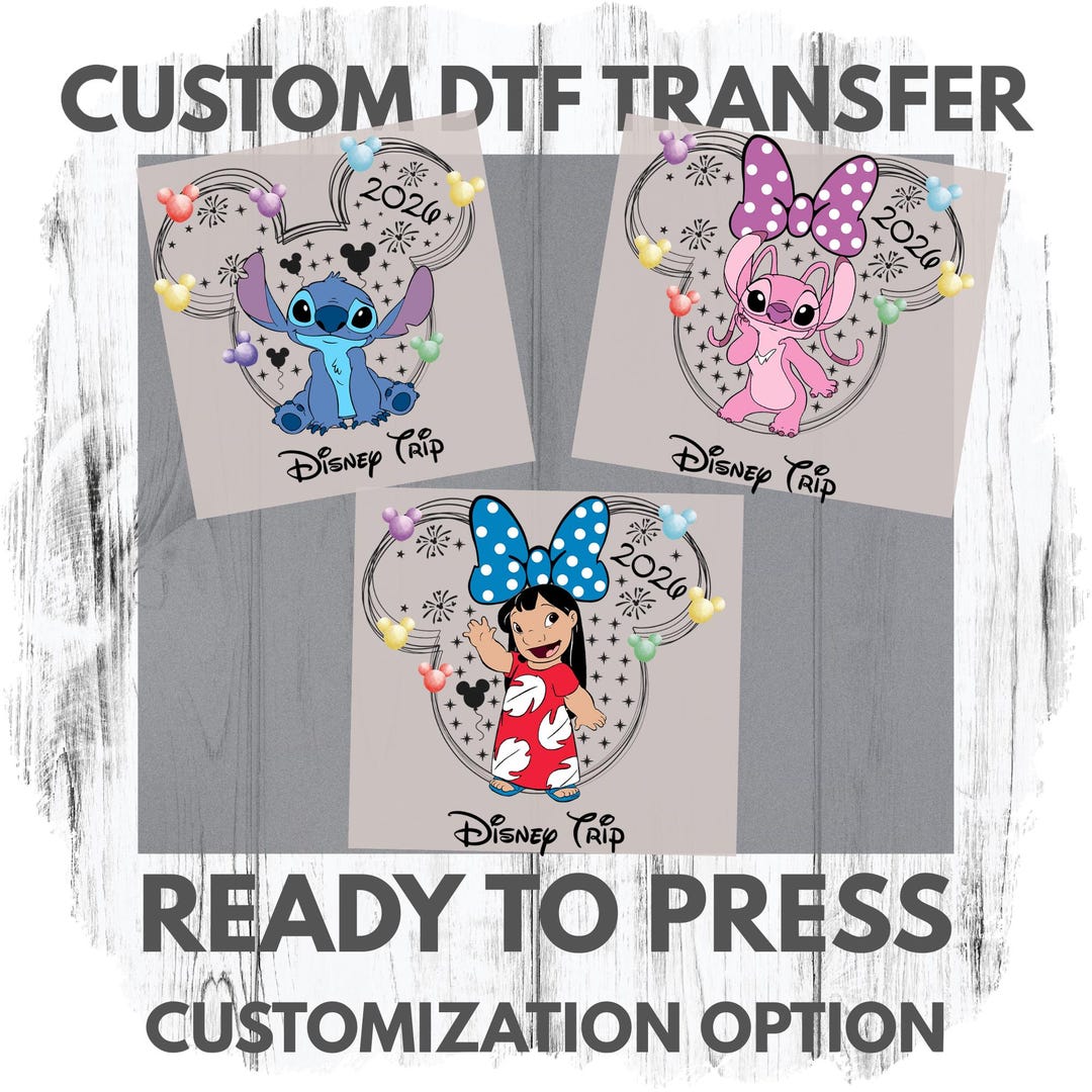 Cute Character DTF Heat Transfer | Family Trip Shirt Design | Ready to ...