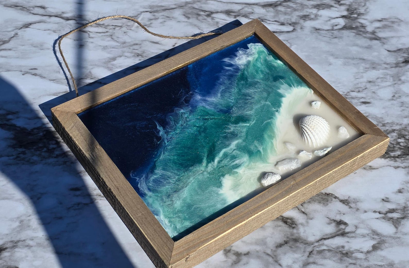 Beach Art - Serenity Beach Scene - Resin Wall Art - Resin Art Decor ...