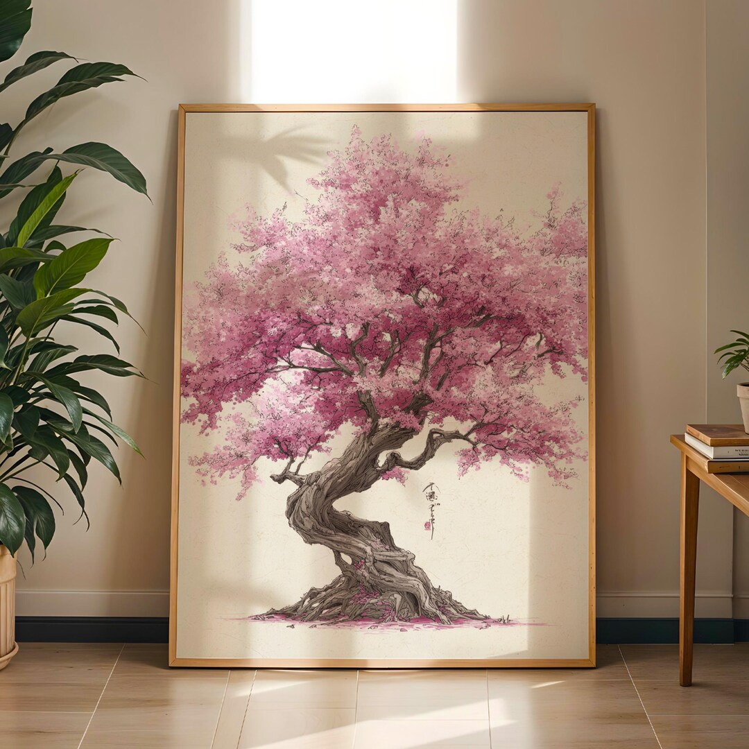 Cherry Blossom Tree Poster, Japanese Botanical Print, Wabi Sabi Japandi ...
