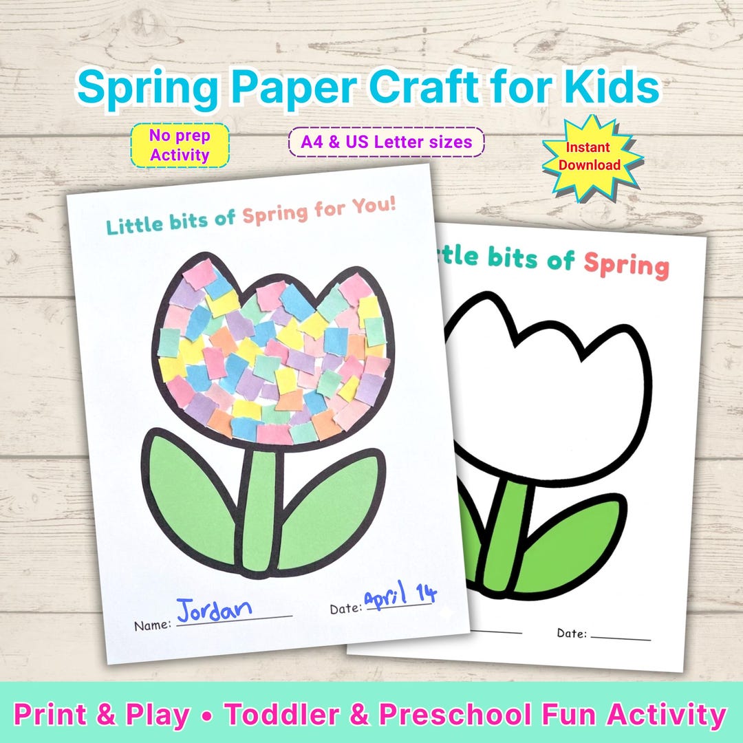 Spring Flower Craft Printable | Preschool Kindergarten Activity ...