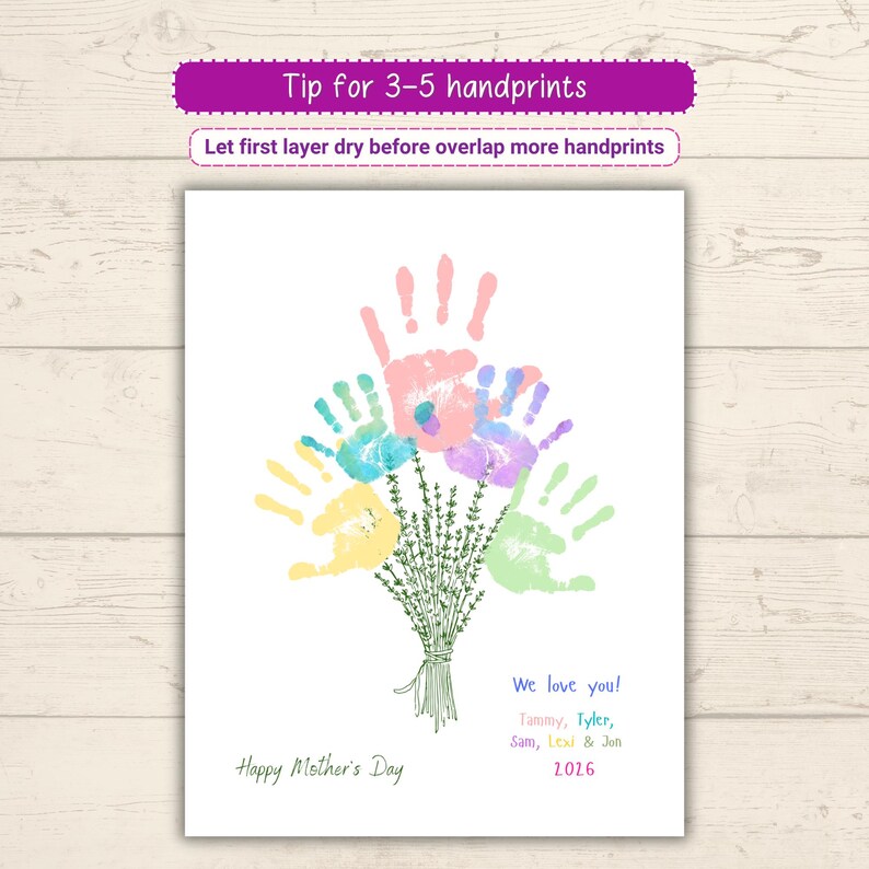 Mother's Day Handprint Flower Bouquet Craft | Kids Keepsake Art ...
