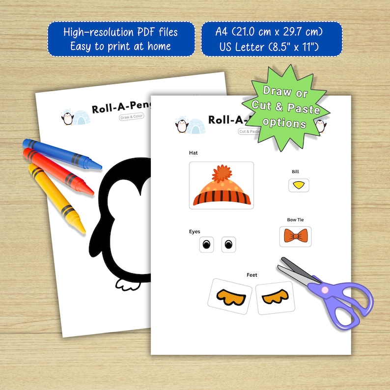 Winter Dice Game Printable for Kids, Roll a Penguin, Classroom Winter ...