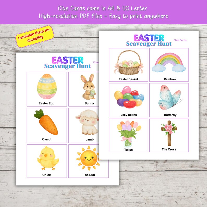 Easter Scavenger Hunt Game for Kids | Indoor Outdoor Activity (A4/US ...