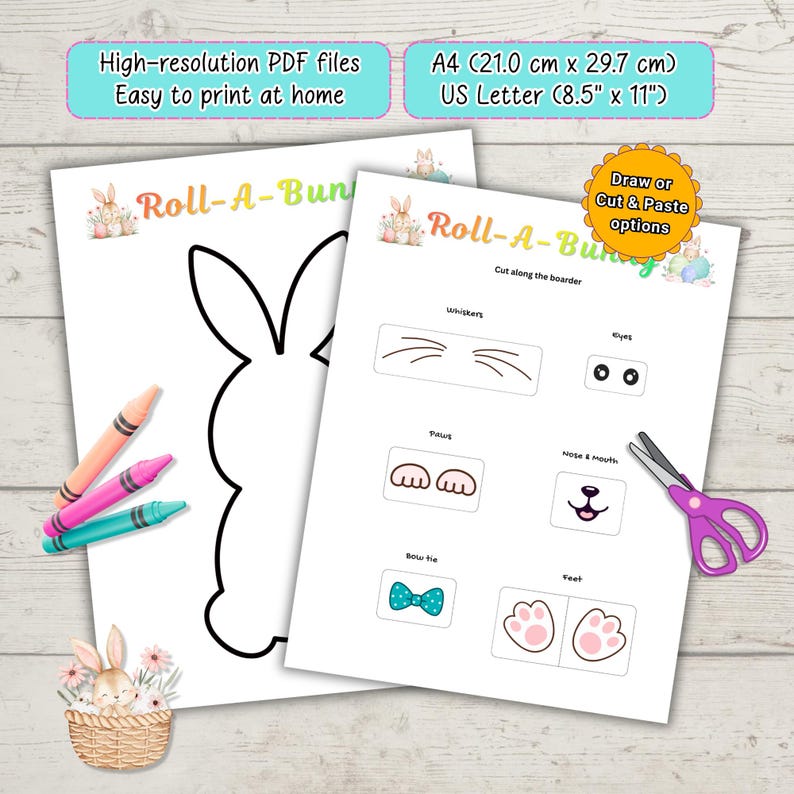 Roll a Bunny Easter Dice Game, Classroom Party Activity (instant ...