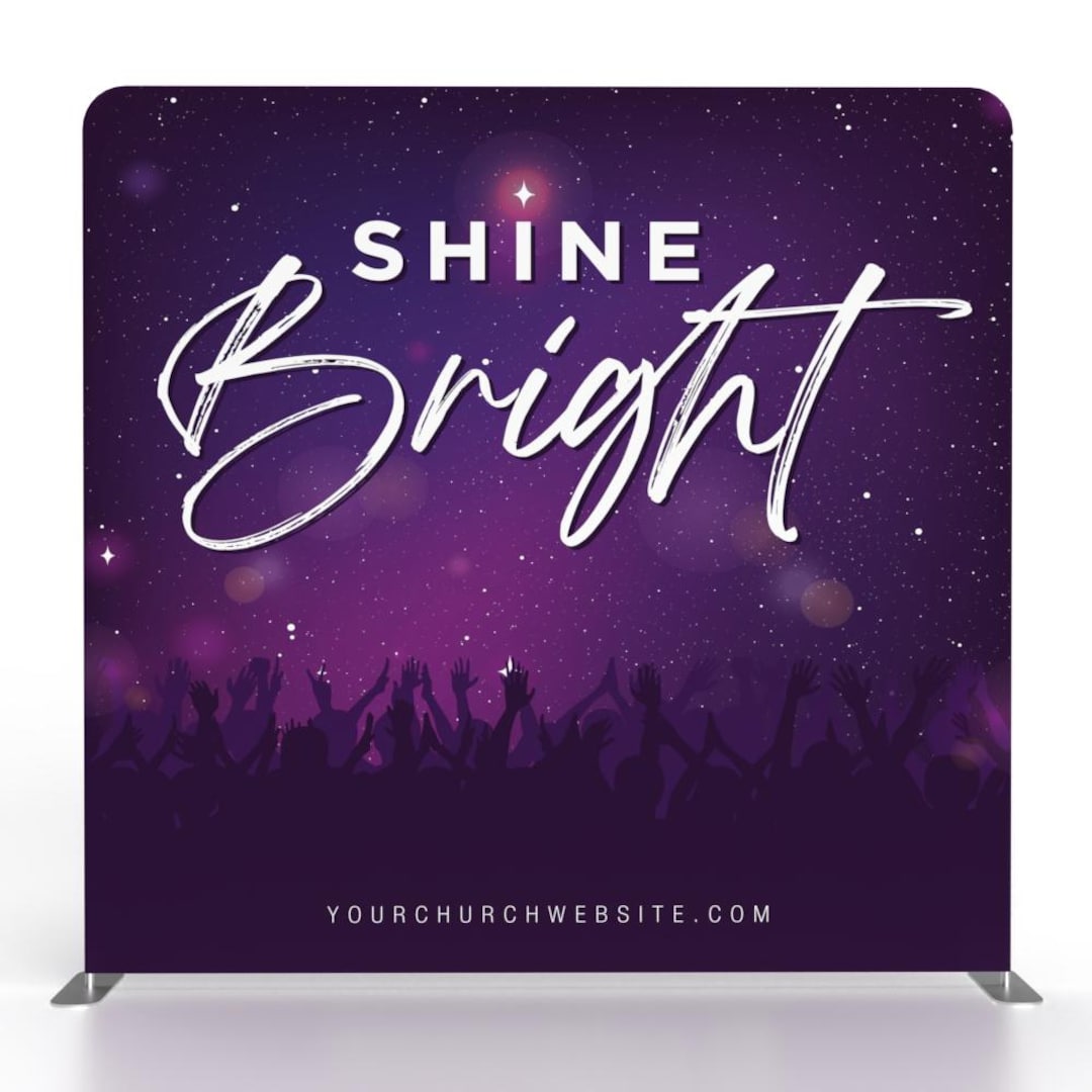 Christmas Church Backdrop 10x10, Shine Bright Tension Fabric Display ...