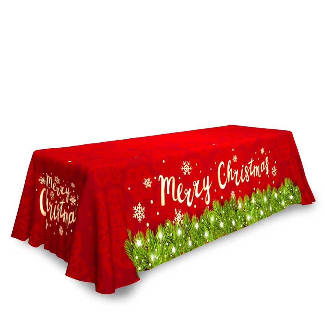 Christmas Fabric Table Throw, Holiday Church Decor, 8ft Tablecloth - Etsy