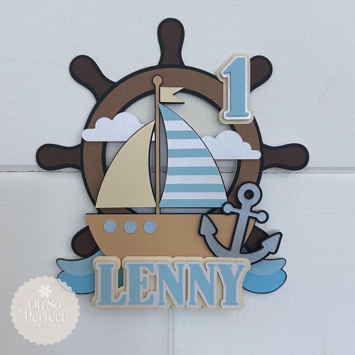 Sailboat Cake Topper | Personalised Name and Age - Etsy