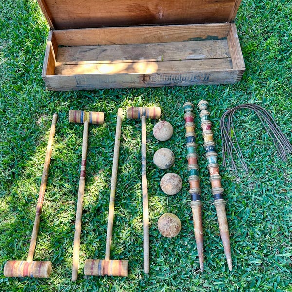 Antique Croquet Set - Etsy
