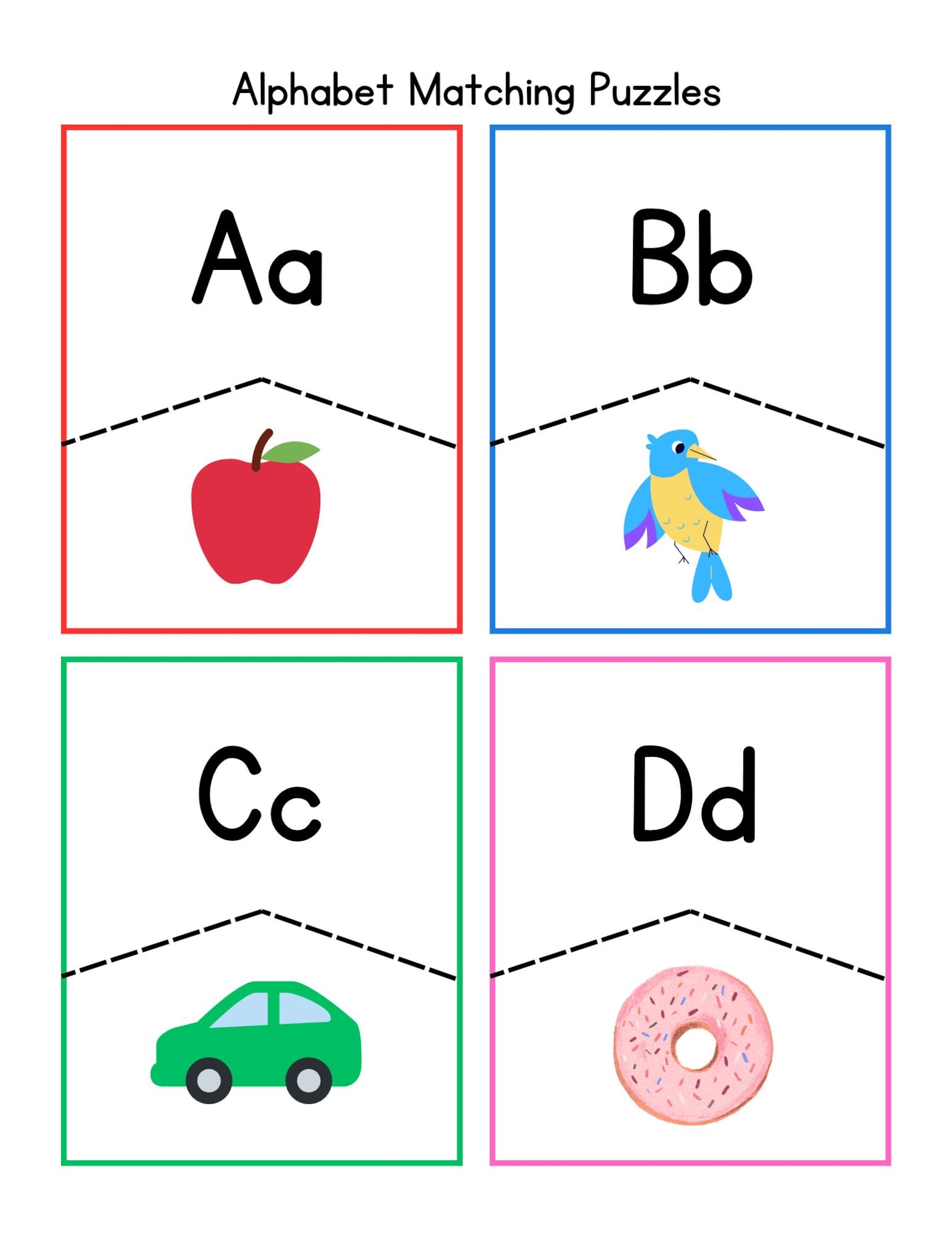 ABC Matching Puzzles (PDF Printable Activity) - Etsy