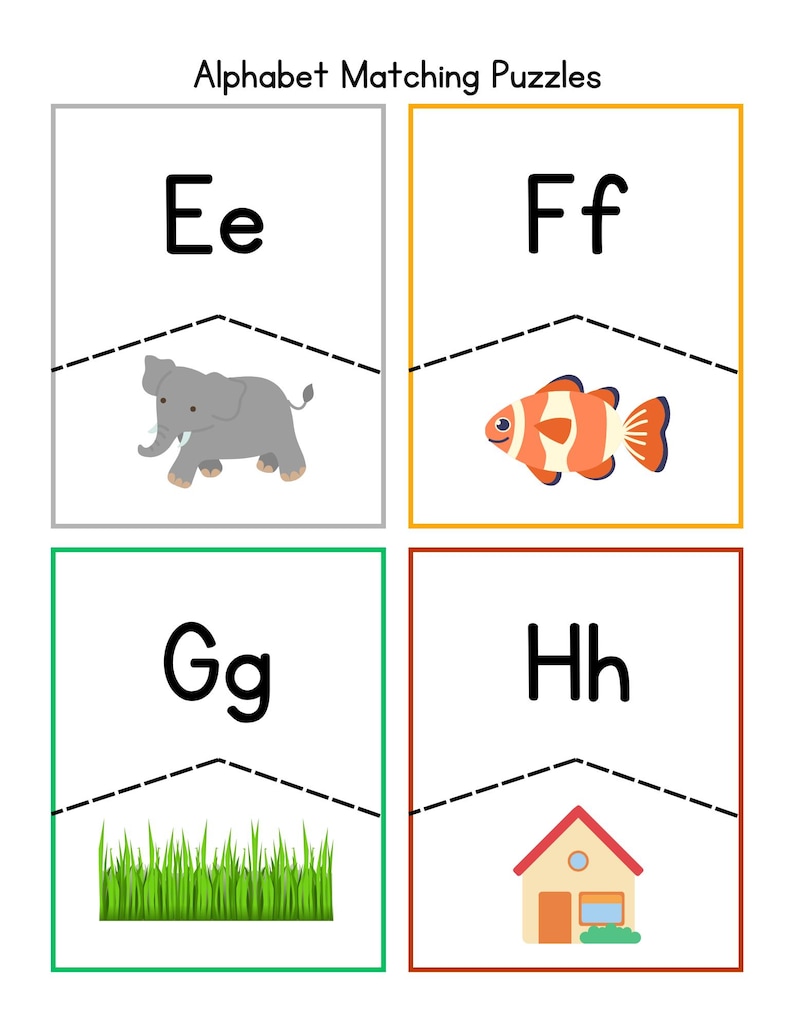 ABC Matching Puzzles (PDF Printable Activity) - Etsy