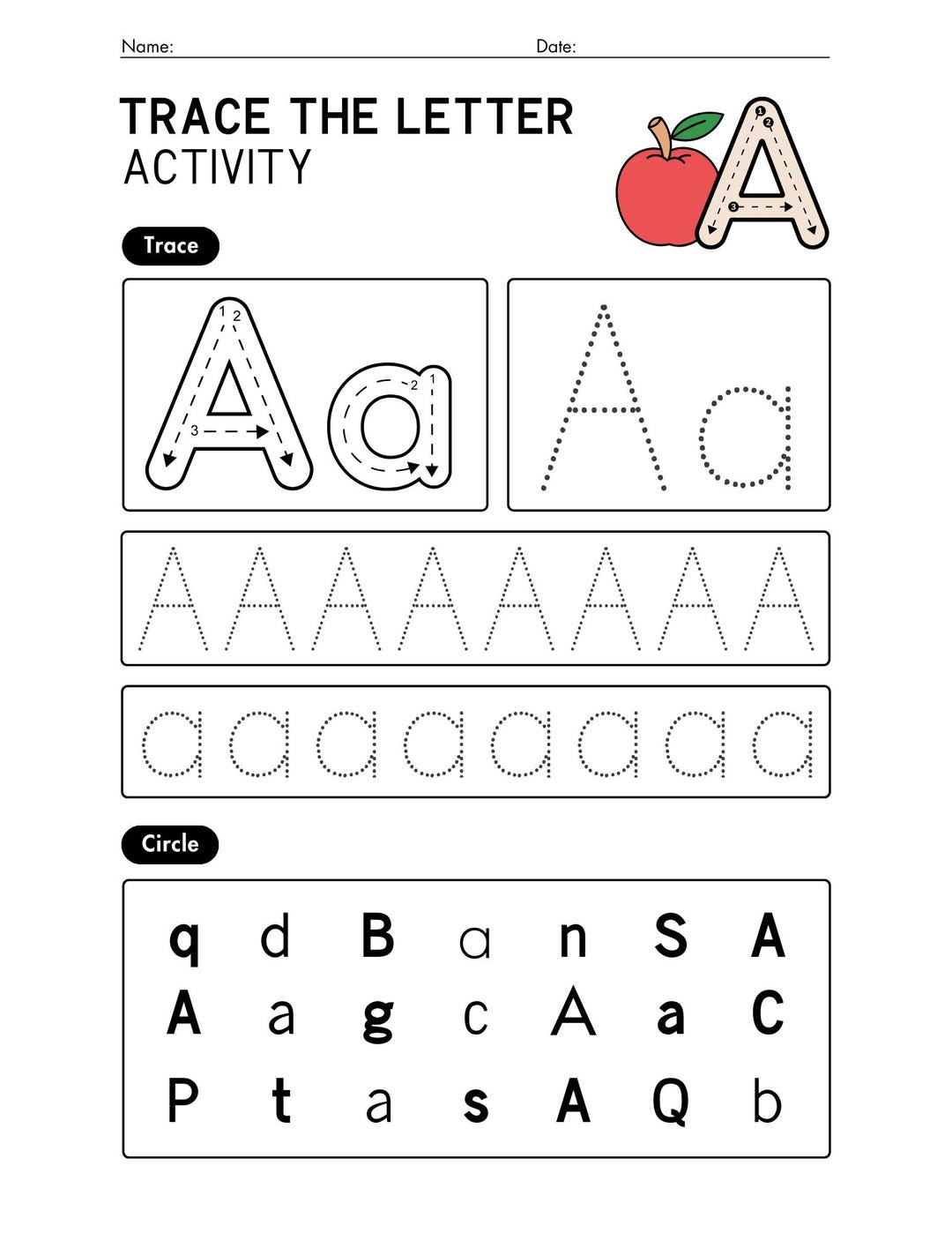 Alphabet Tracing Worksheets Bundle: Kids Handwriting Practice (PDF ...