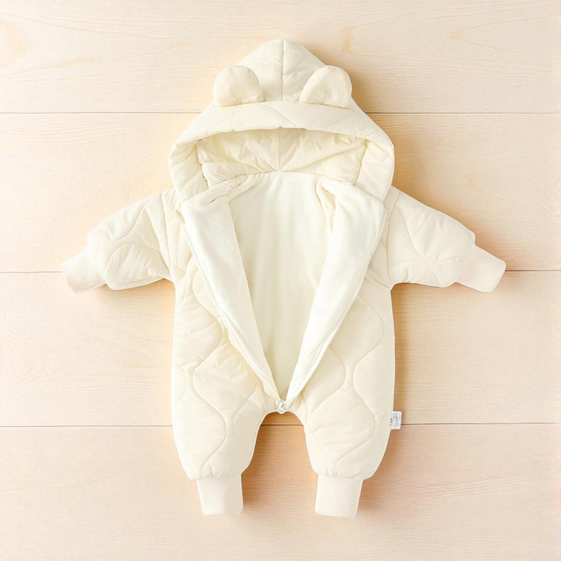 Fur-lined Baby Romper, Cartoon Bear Jumpsuit, Winter Snowsuit - Etsy