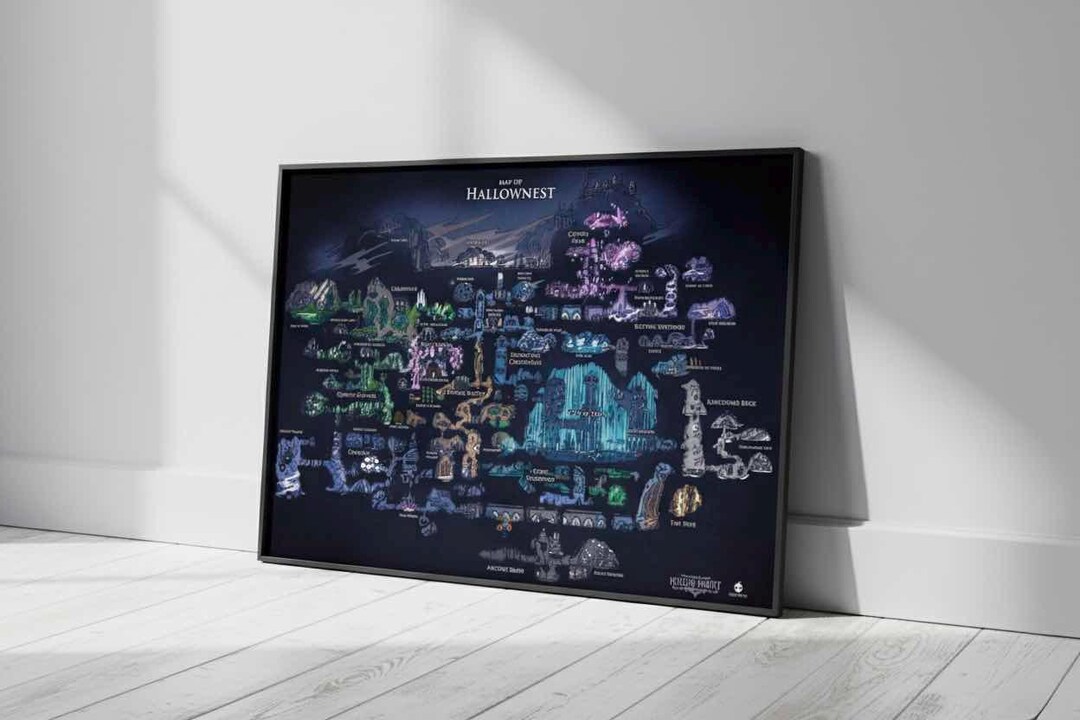 Póster del mapa de Hollow Knight: Arte mural de Hallownest World ...