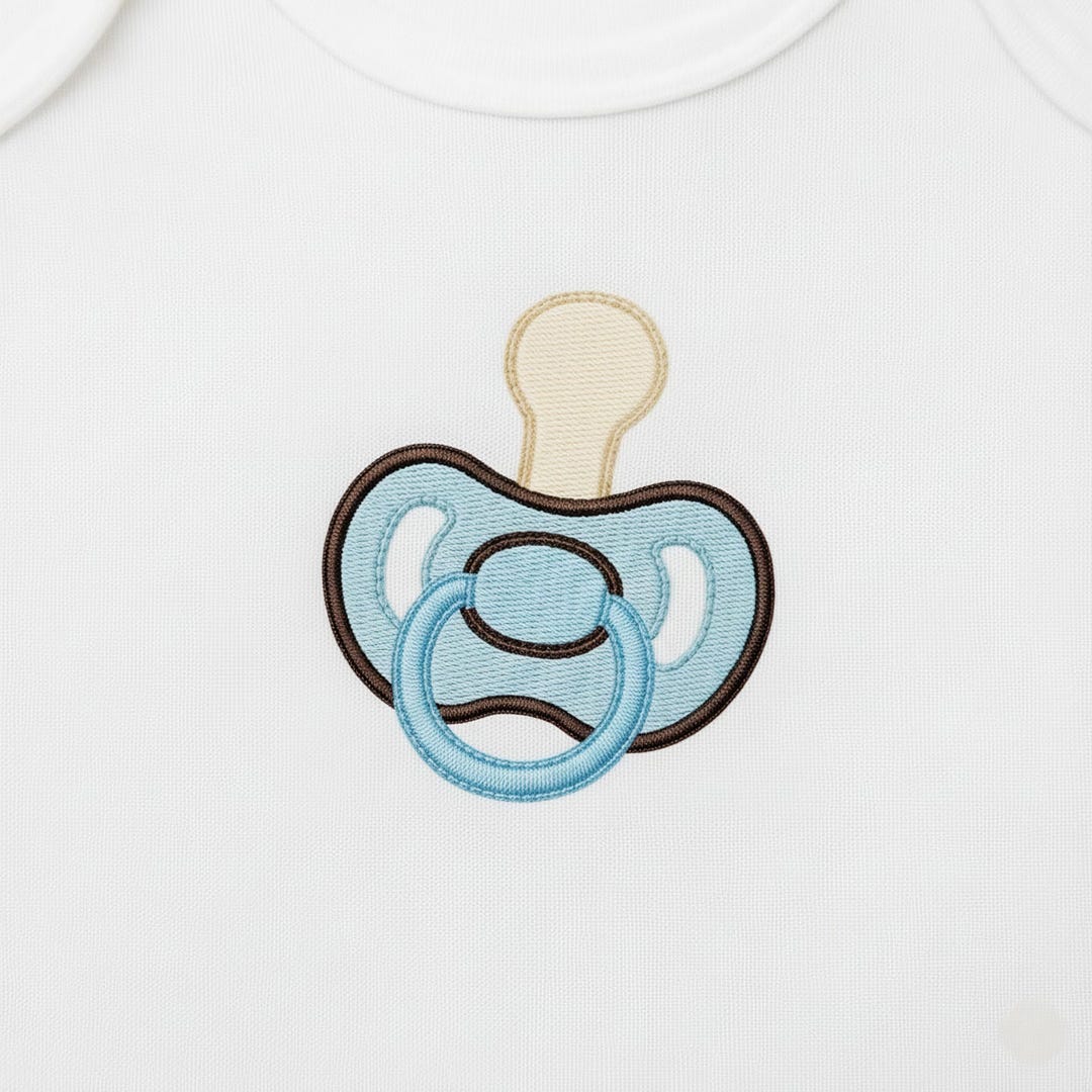 Pacifier Embroidery Design, Baby Boy Binky Machine Embroidery File ...