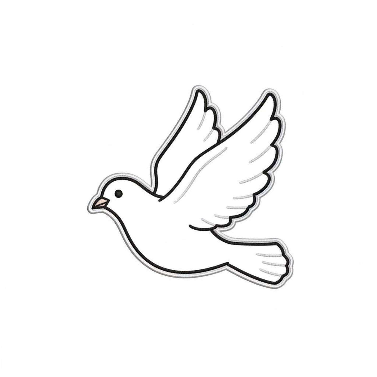Peace Dove Machine Embroidery Design: Christian Baptism Memorial ...