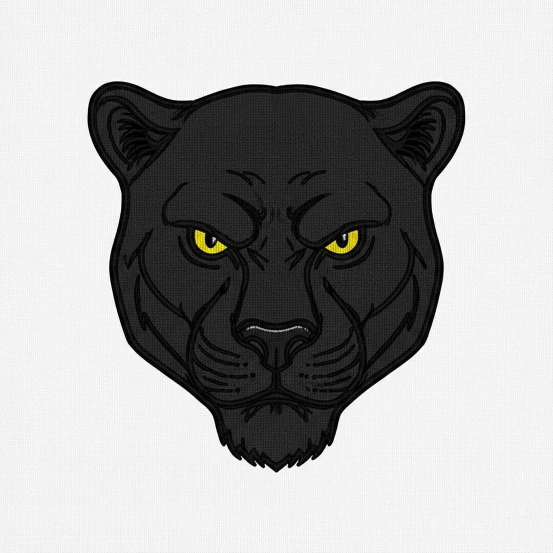 Black Panther Head Embroidery Design – Wild Cat Machine File (pes, Dst ...