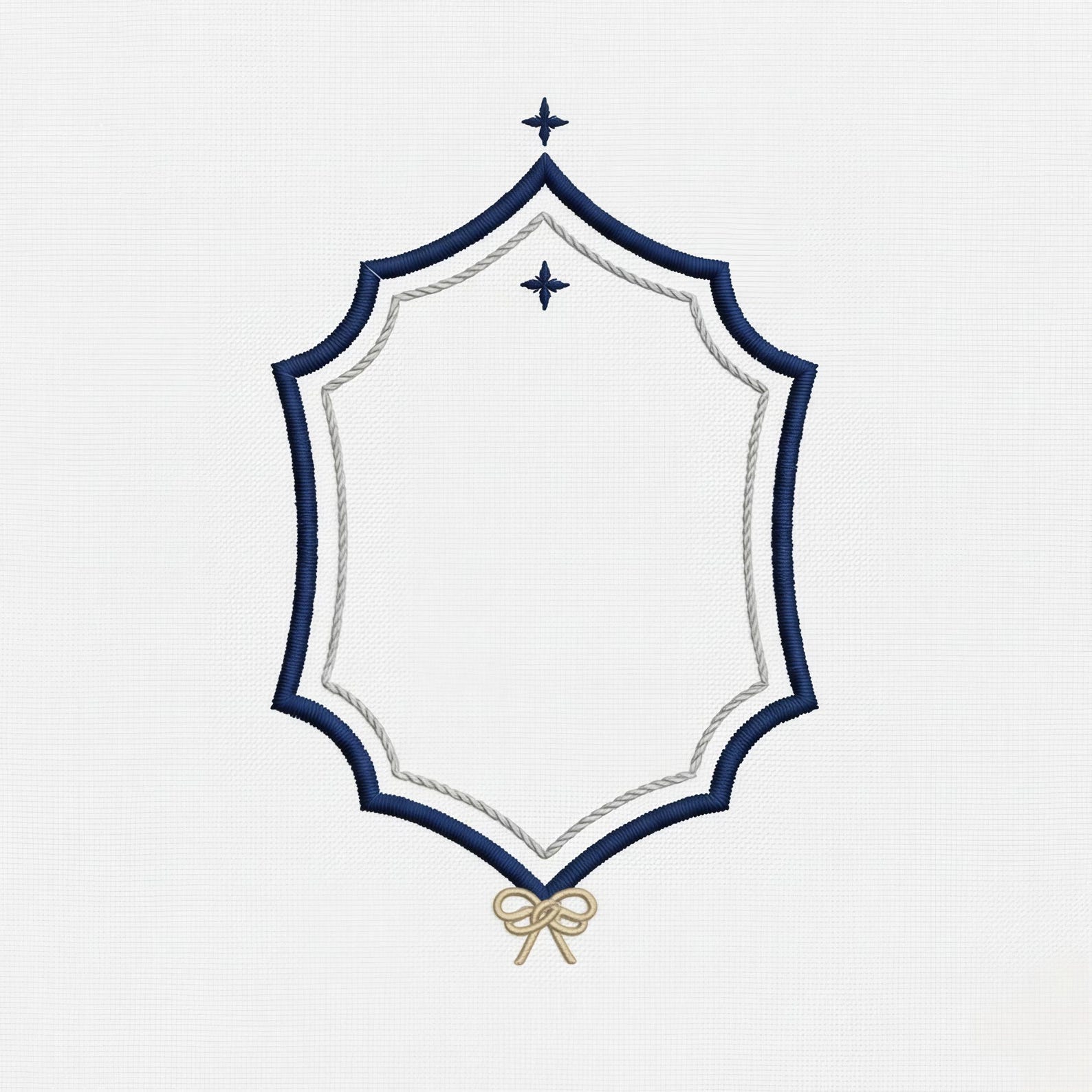 Classic Embroidery Frame Crest With Bow, Monogram Border Digital Design ...
