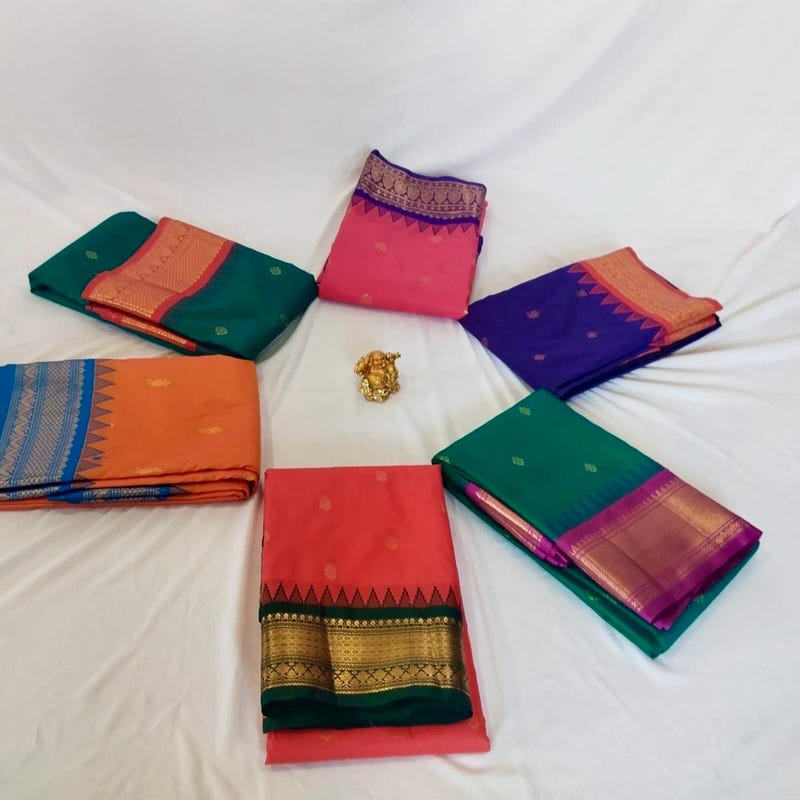 Silk Sarees No Border - Etsy