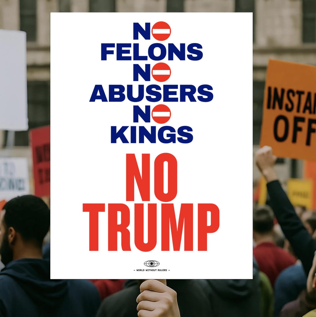 NO TRUMP POSTER • No Kings March Sign • Printable Protest Art (4 Sizes ...
