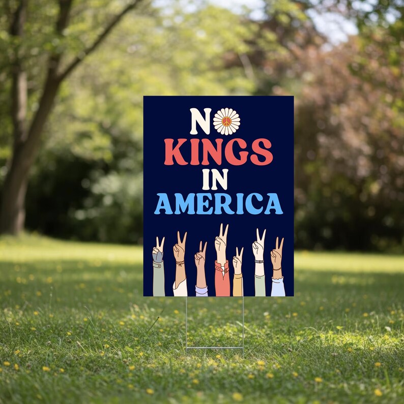 No KINGS in America Sign PRINTABLE Protest Sign, No Kings Day Anti ...