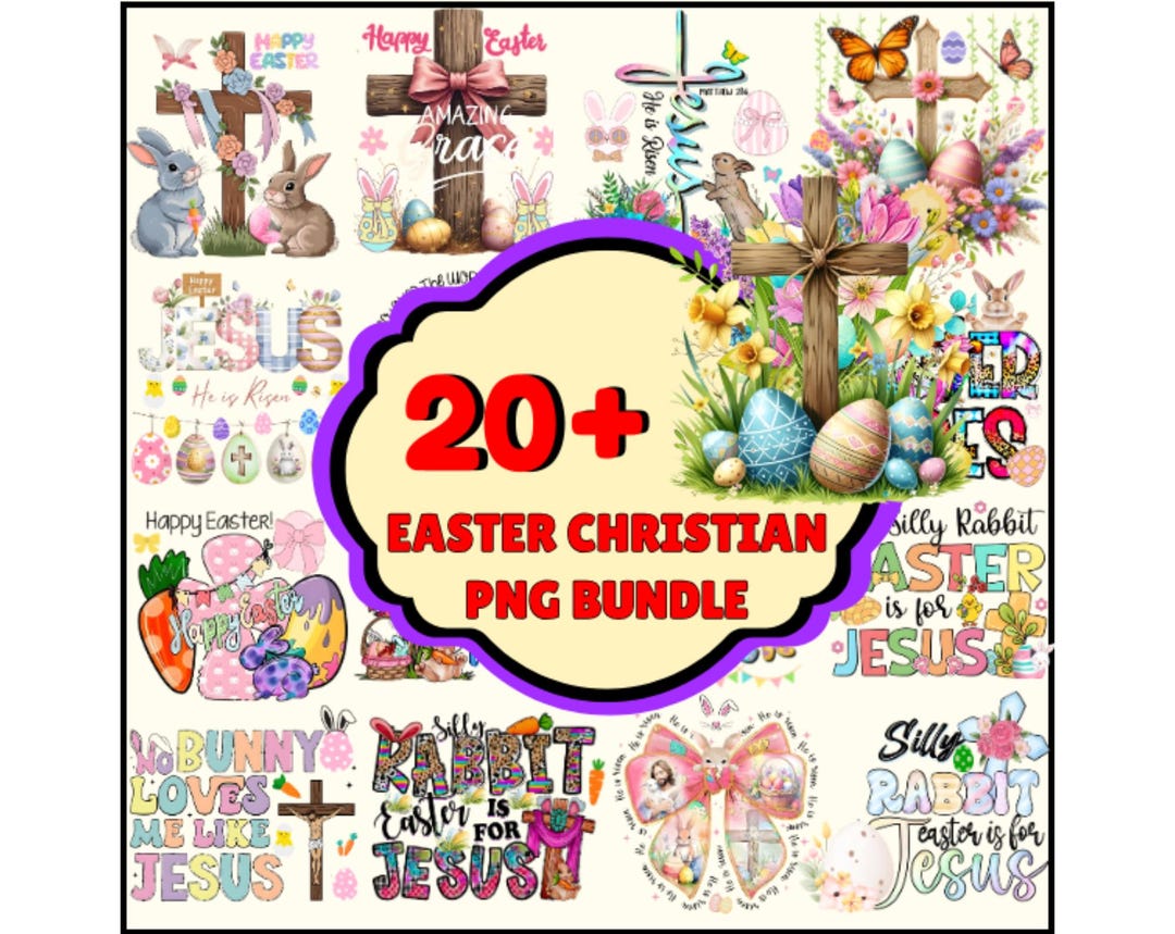 20+ Easter Christian PNG Bundle, He is Risen Png, Vintage Christian ...