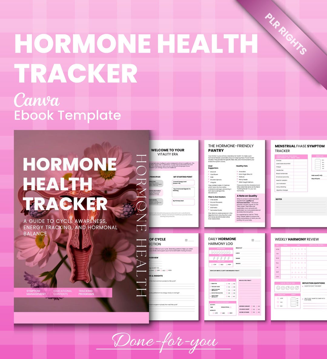 Hormone Health Tracker PLR Canva Template for Coaches, Cycle and ...