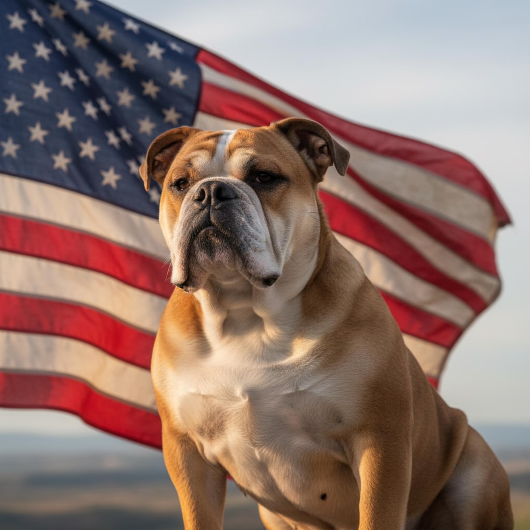 Patriotic Bulldog Wall Art | American Flag Dog Print | USA Pride ...