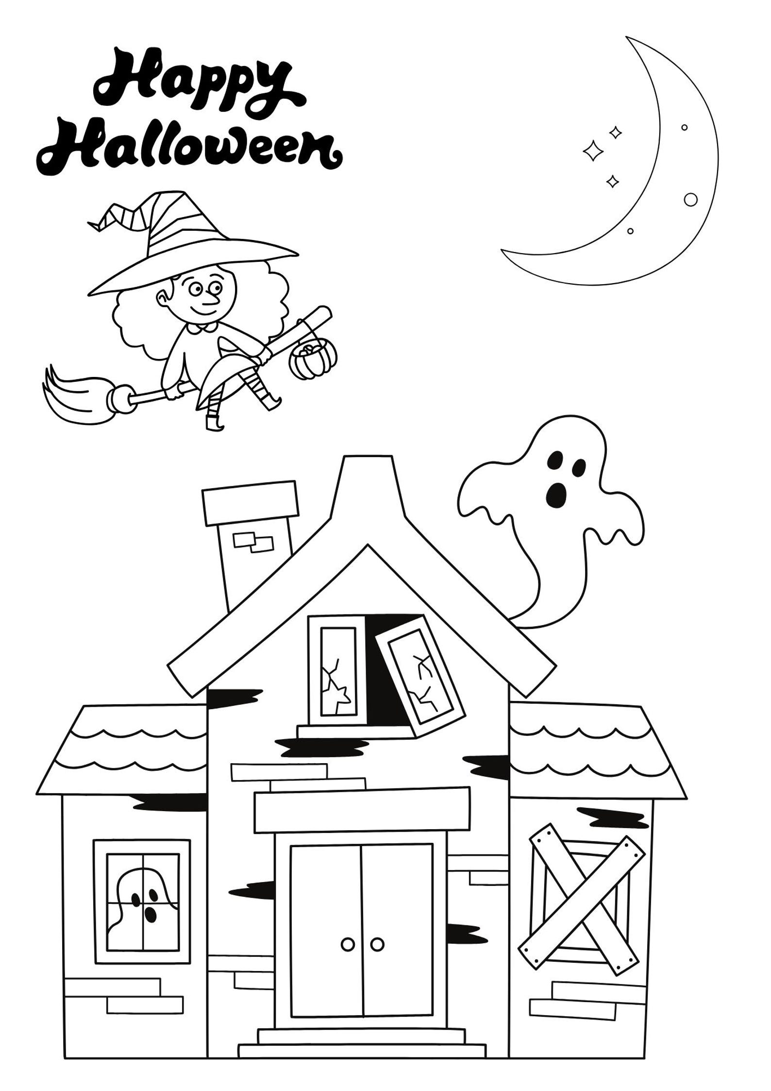 Halloween Themed Kids Colouring Pages - Etsy