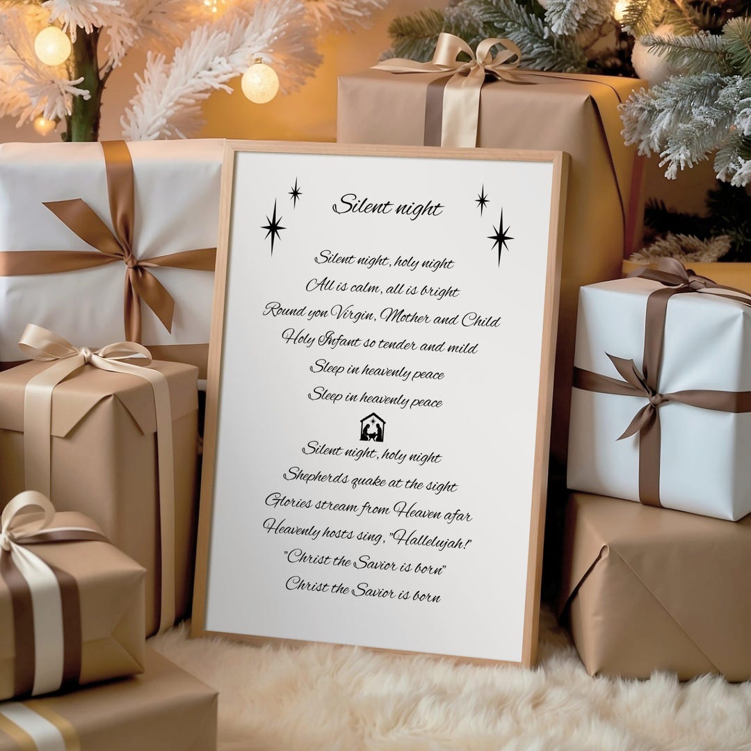 Silent Night Print | Christmas Songs - Etsy