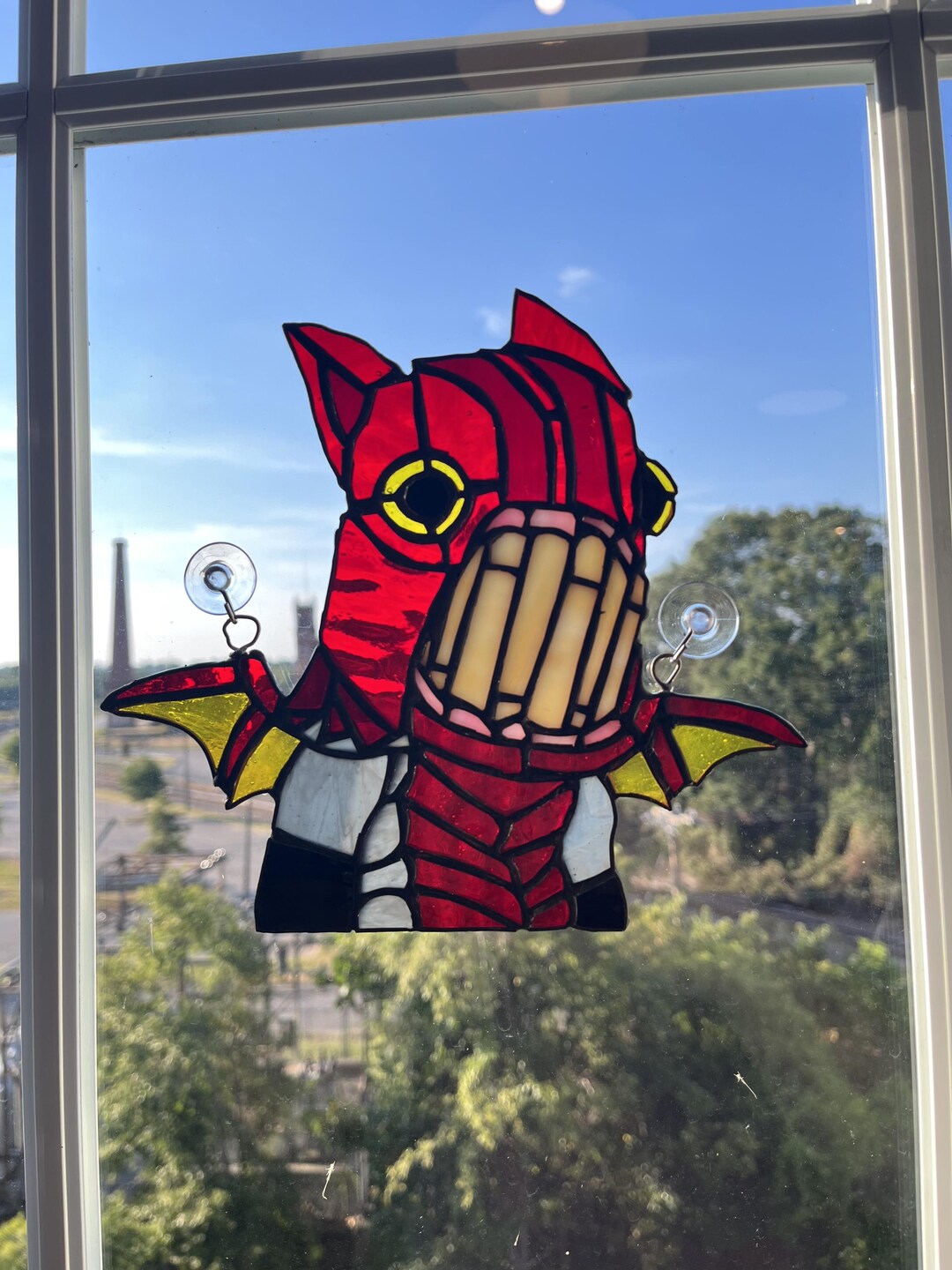 Castle Crashers Fire Demon - Stained Glass Sun Catcher - Handmade - Etsy
