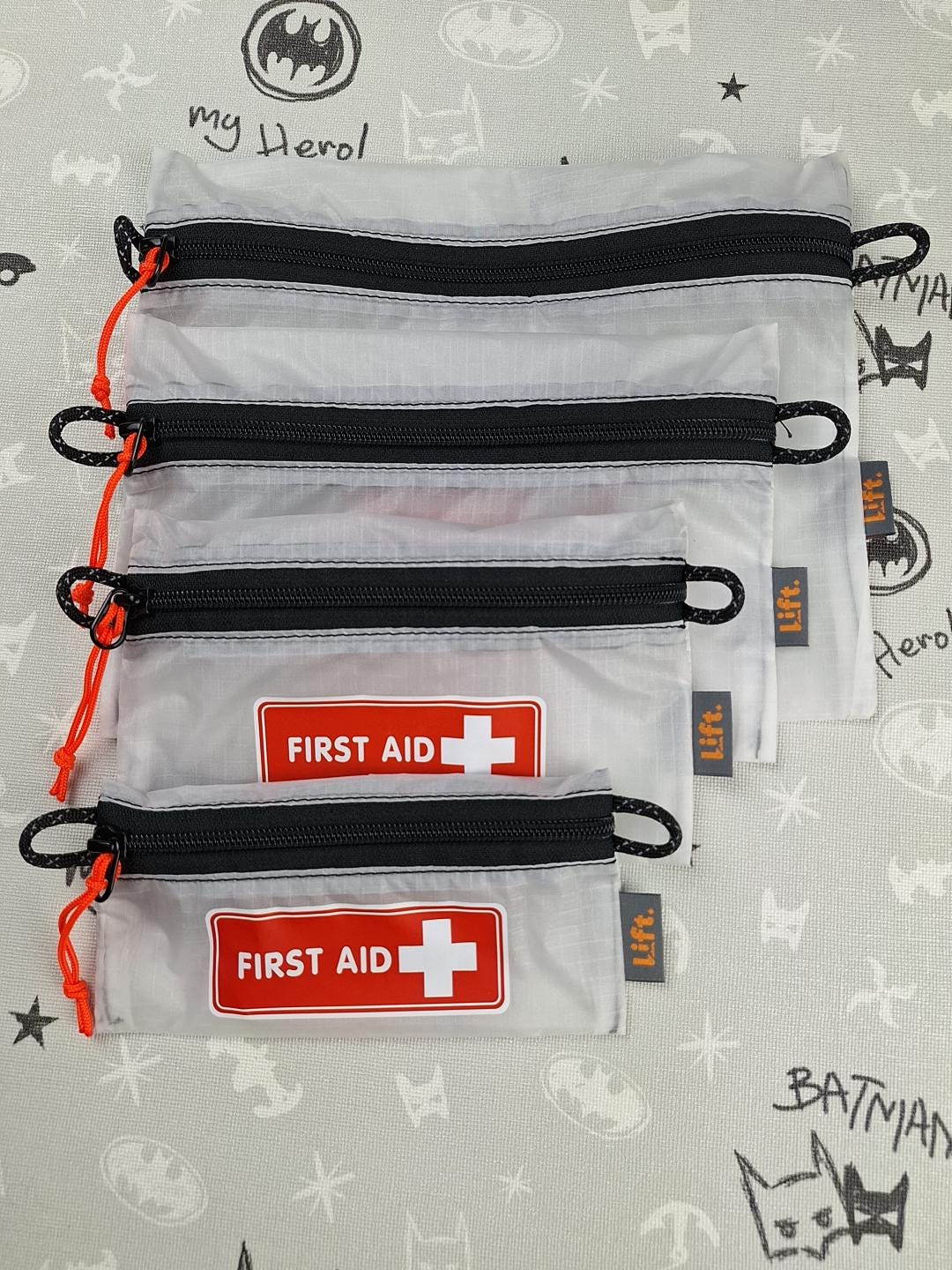 Custom Printed First Aid Pouch Set – Upcycled Paraglider Fabric ...