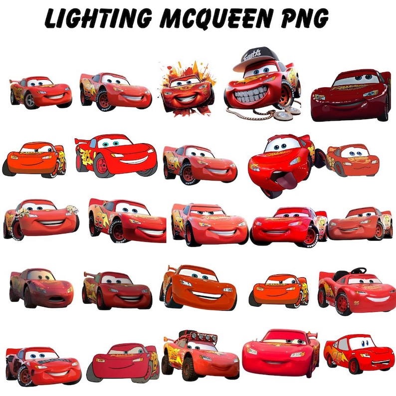 Cars PNG Clipart, Lightning Mcqueen PNG, Instant Download, Pixar Cars ...