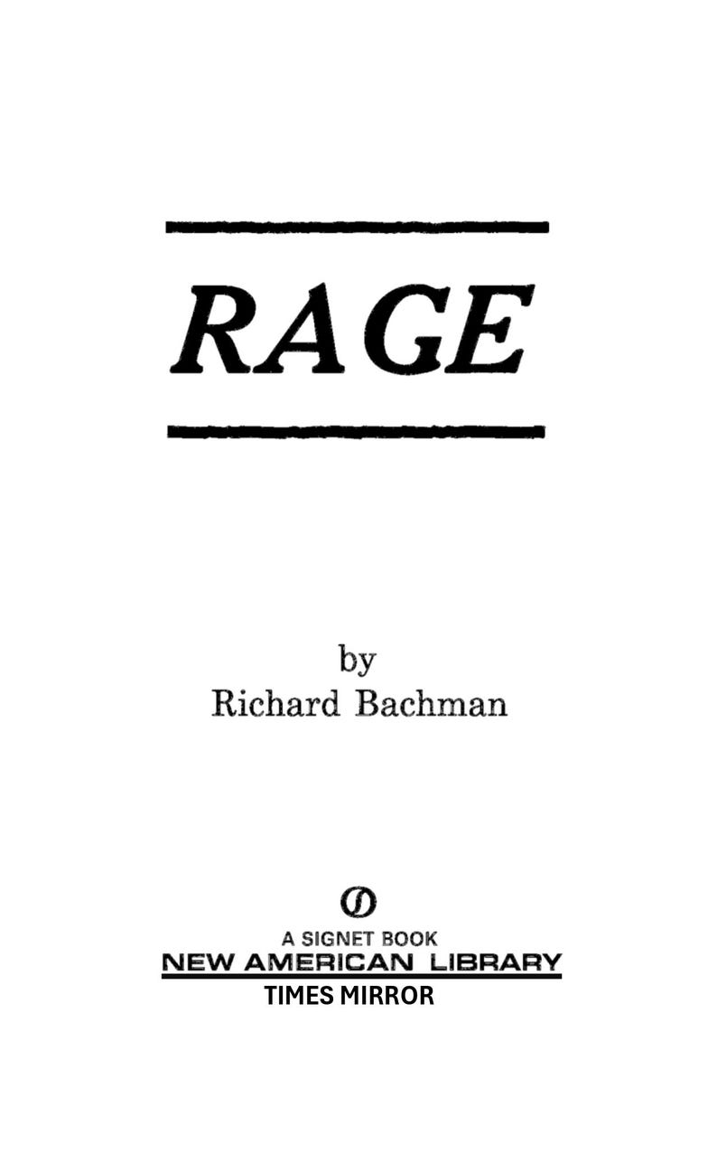 RAGE Book by Stephen King ( Richard Bachman) First British Edition 1st ...