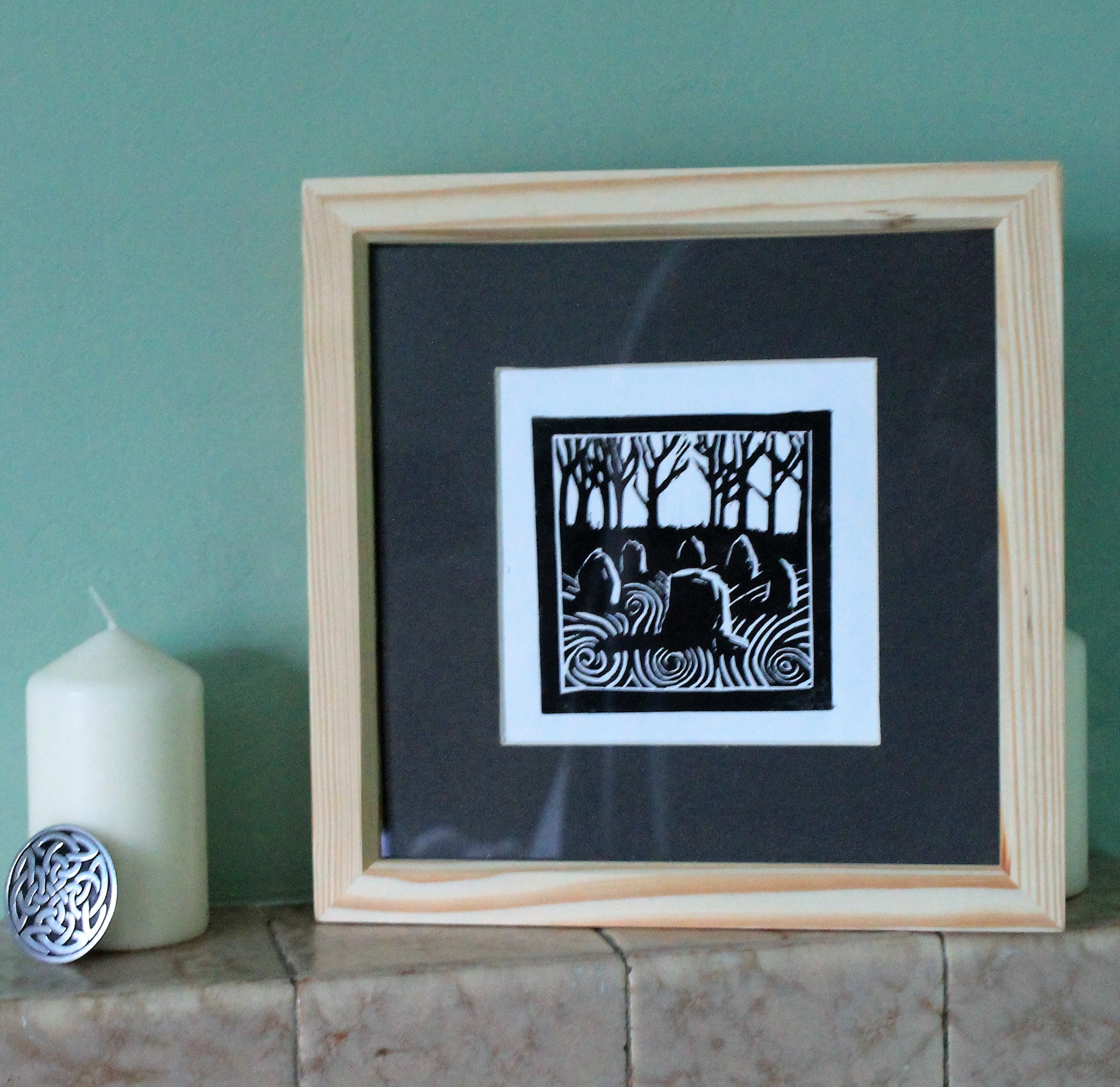 Dol Tor Stone Circle Lino Cut Print Pagan Druid Derbyshire - Etsy