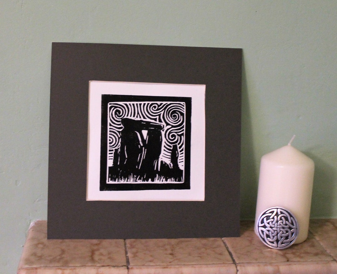 Stonehenge Lino Cut Print Stone Circle Pagan Druid - Etsy