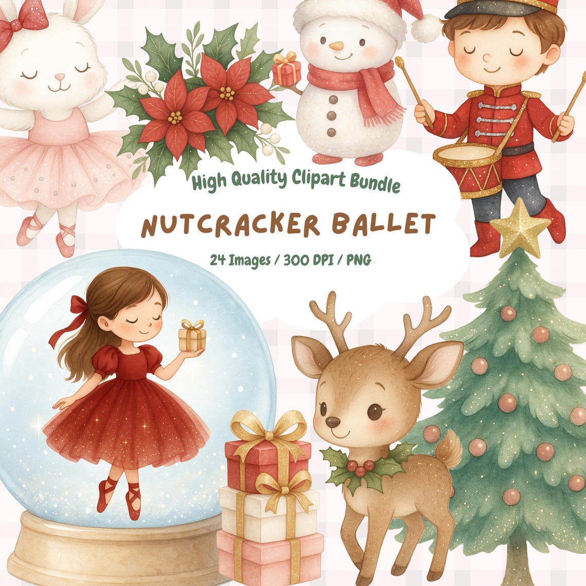 Nutcracker ballet Clipart bundle – Watercolour Christmas Characters PNG ...