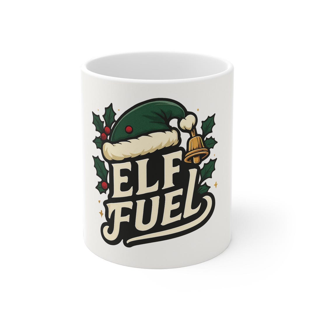 Elf Fuel Christmas Mug | Funny Holiday Coffee Cup | Cocoa & Coffee Gift ...