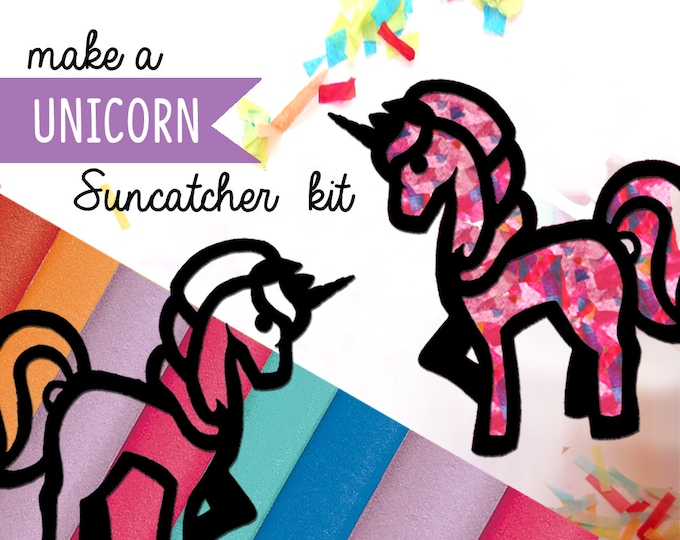 Unicorn Kids Craft Kit - Papercraft Suncatcher Kit - Etsy