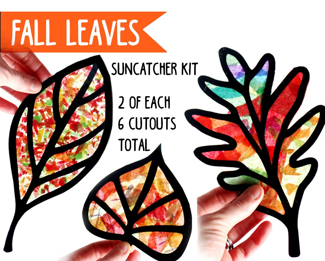6 Leaves Kids Fall Harvest Craft Kit Leaf Papercraft | Etsy