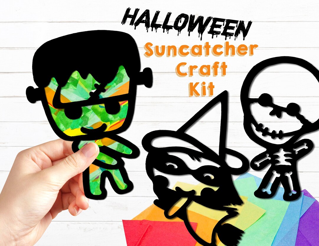 Halloween Suncatcher Kit - Halloween Class Party Craft - Halloween Gift ...