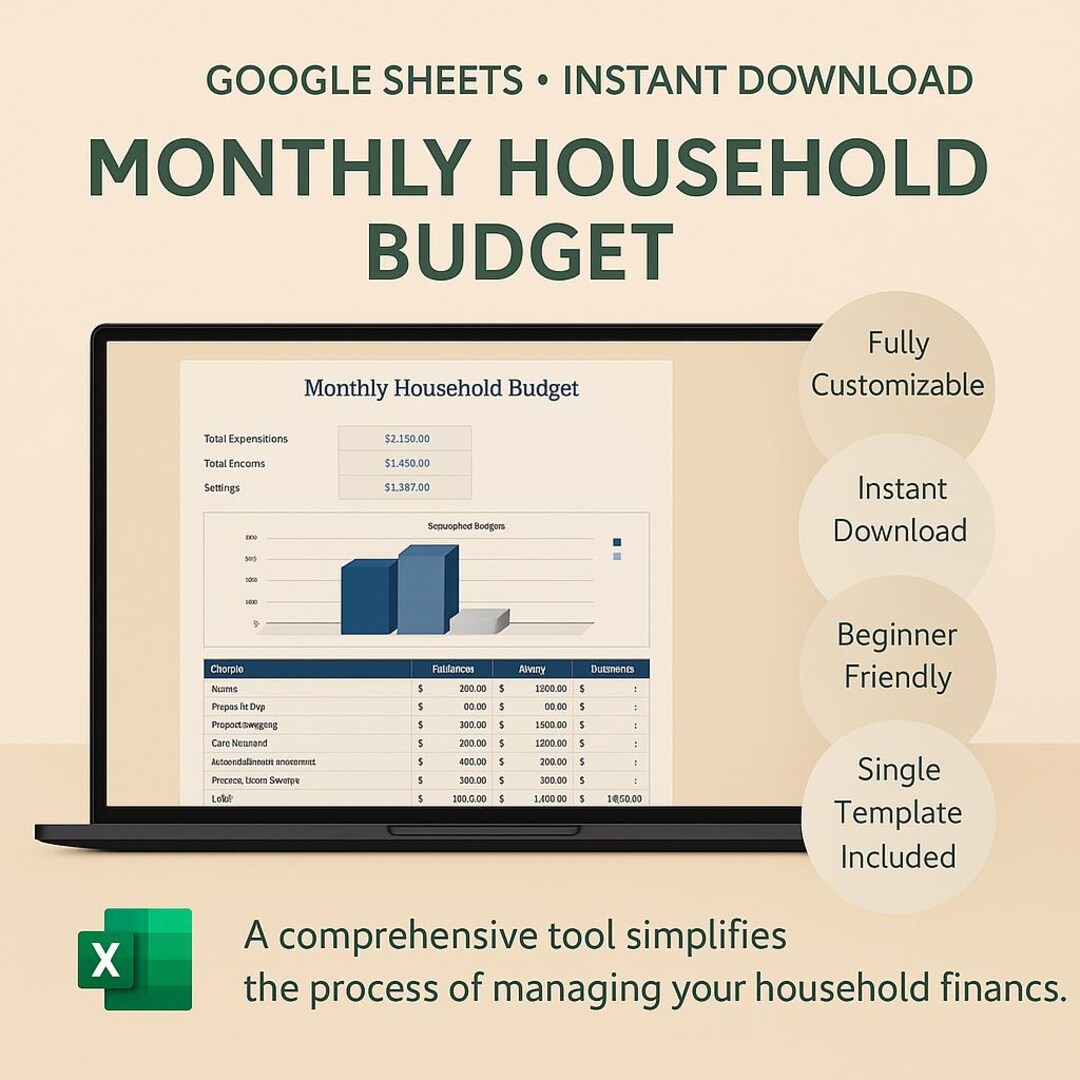 Monthly Household Budget Template – Family Income & Expense Planner ...