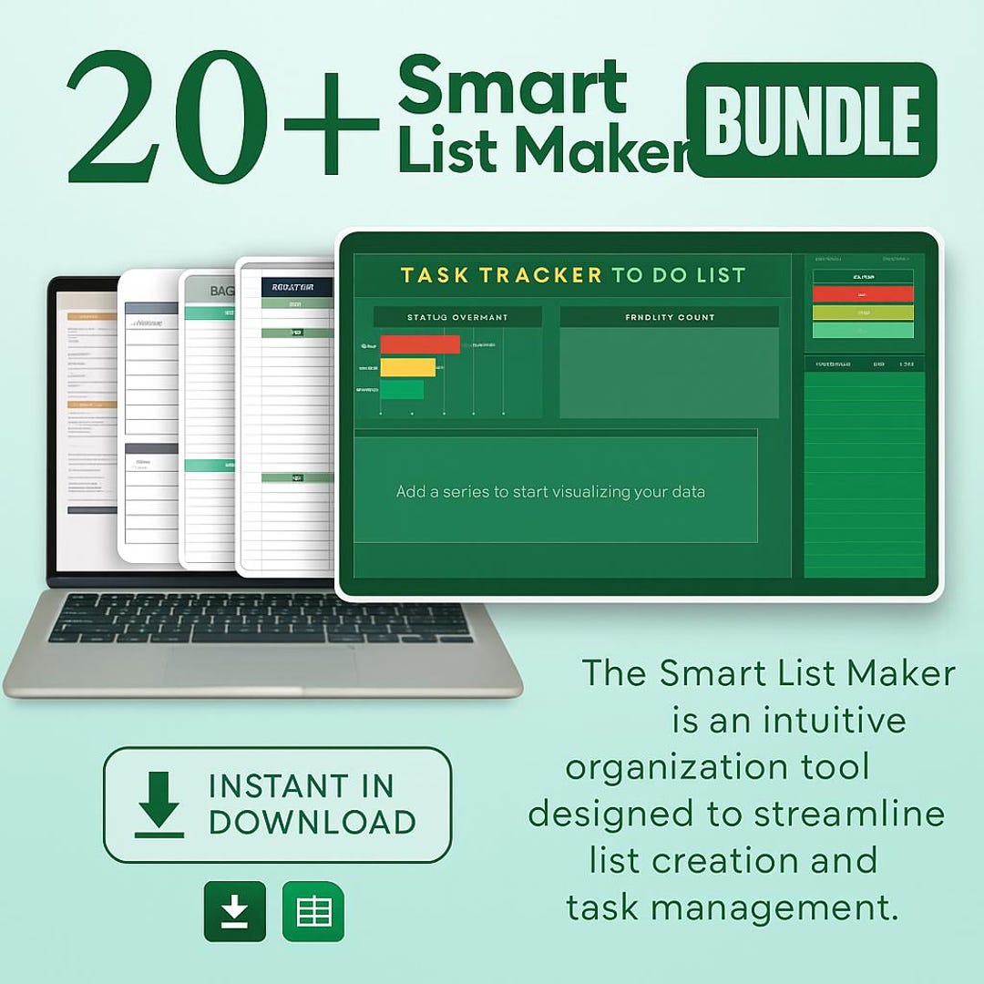 20+ Smart List Maker Bundle Excel | Task & Checklist Templates ...