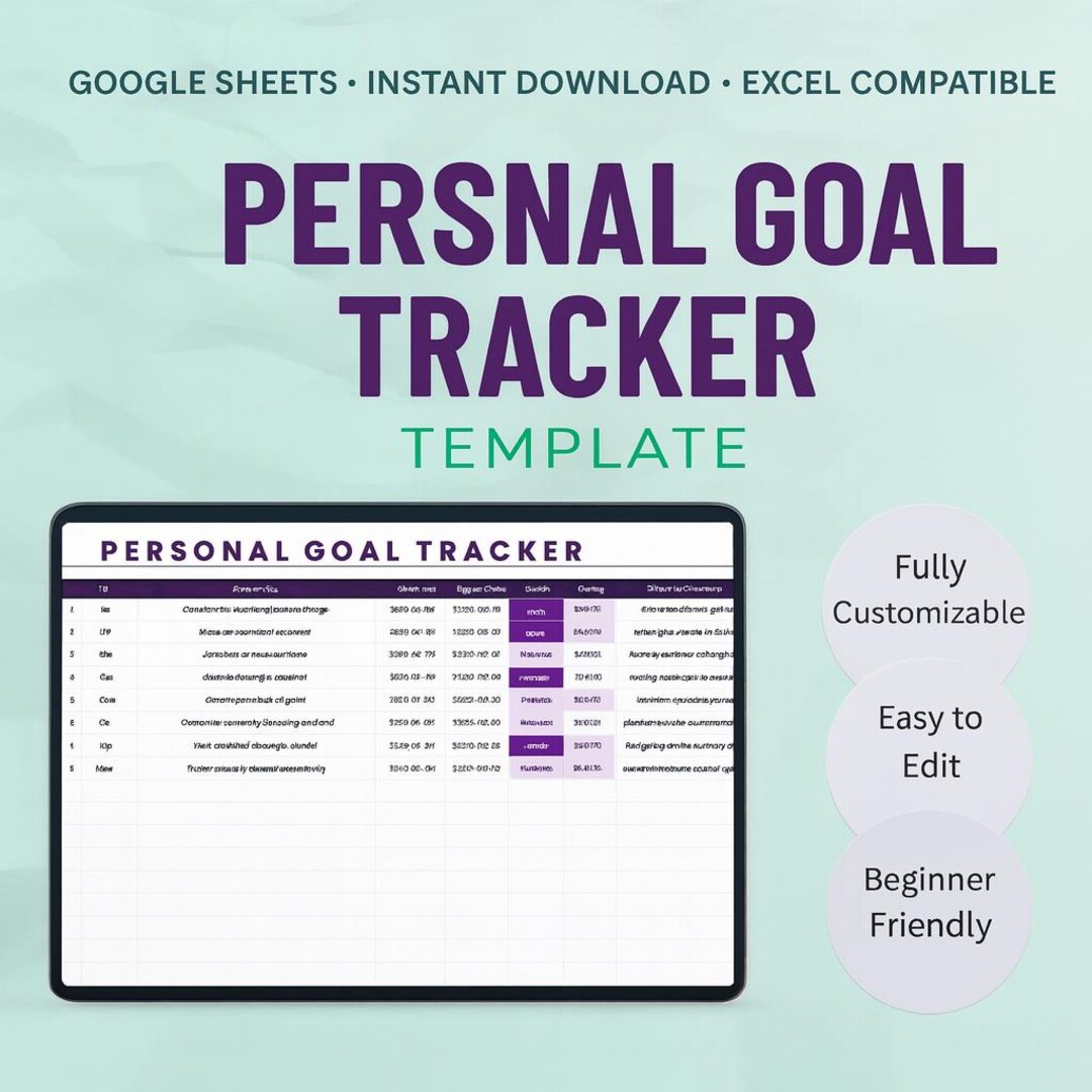 Personal Goal Tracker Template – Daily, Weekly & Monthly Goal Planning ...
