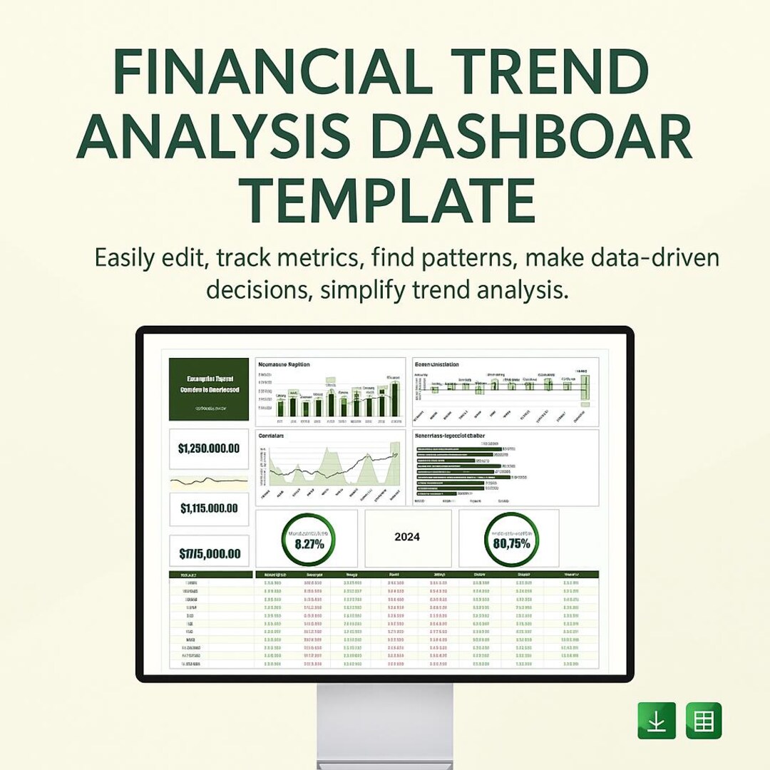 Financial Trend Analysis Dashboard Excel Template | Business KPI ...