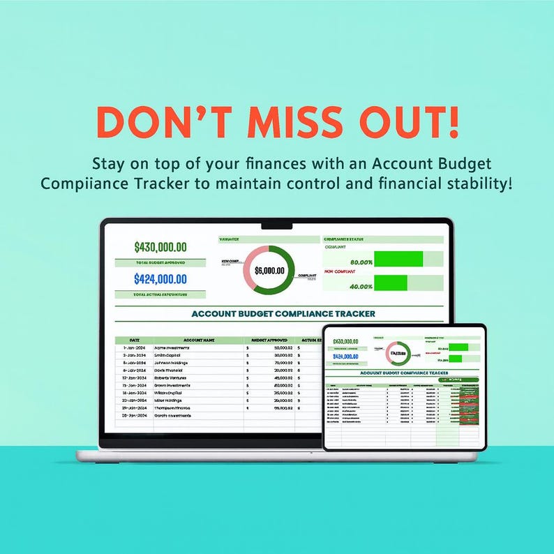 Account Budget Tracker Excel Template | Monthly Expense Tracker ...