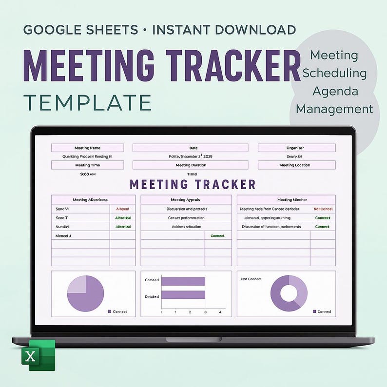 Meeting Tracker Template – Agenda, Notes & Action Item Log | Editable ...