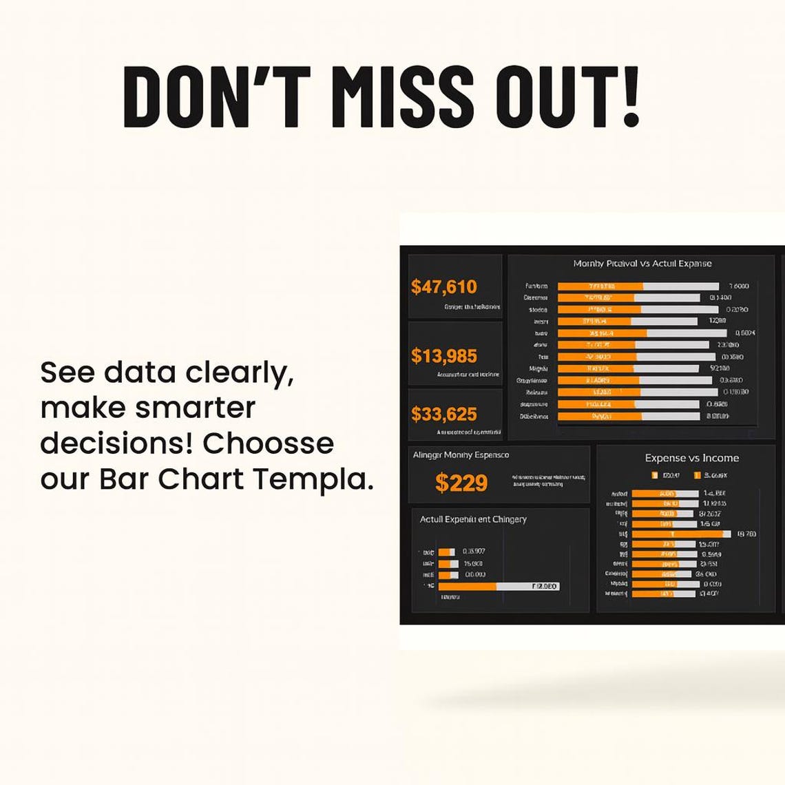 Data Visualization Bar Chart Template Excel | Interactive Dashboard ...