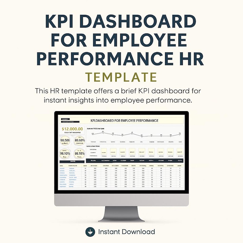 KPI Dashboard for Employee Performance | HR Managment Spreadsheet ...
