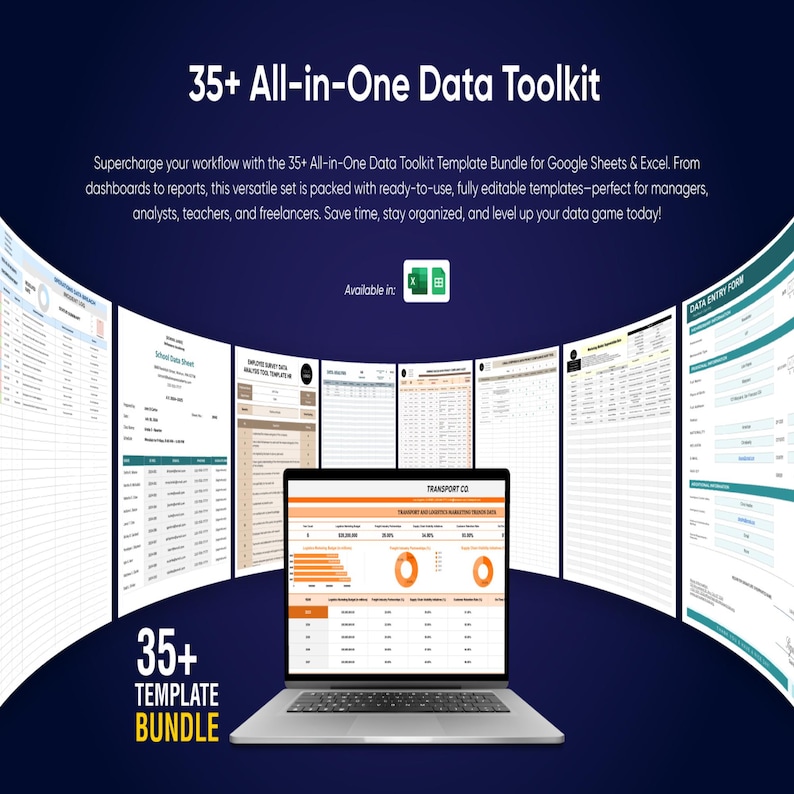 35+ All-in-one Data Toolkit Template Bundle Excel | Business Analytics & KPI Dashboard ...