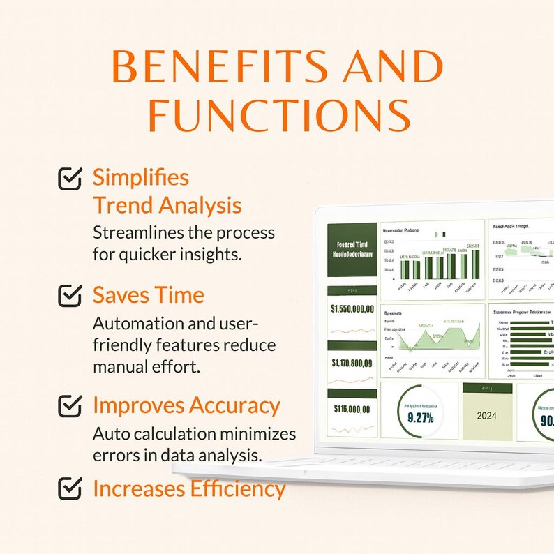 Financial Trend Analysis Dashboard Excel Template | Business KPI ...